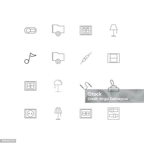 전기 선형 얇은 아이콘 설정합니다 간단한 벡터 아이콘 설명 0명에 대한 스톡 벡터 아트 및 기타 이미지 0명 디자인 벡터 Istock