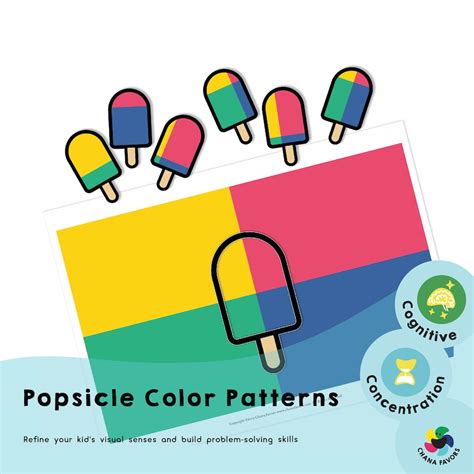 Popsicle Color Matching Game Visual Skills Activity Printable Pdf Etsy