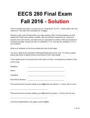 Eecs280f16 Final Solutions Pdf EECS 280 Final Exam Fall 2016 Solution This Is A Closed Book