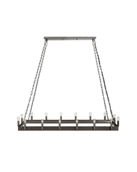 Crown Rectangular Ceiling Lamp Antique Iron Newport