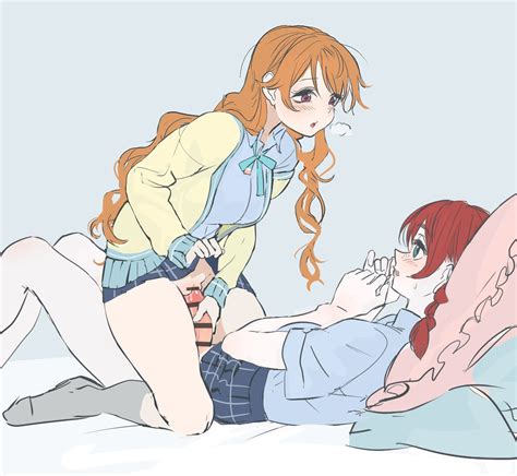 Rule 34 1futa 1girls Bed Bed Sheet Bedsheets Blush Bottomless Breasts