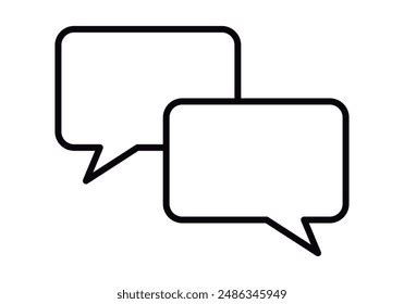 Black Icon Two Speech Bubbles Speech Stock Vector Royalty Free