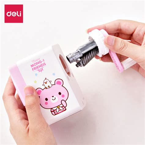 得力转笔刀儿童削笔器手摇学生用削铅笔机手动小学生多功能卷笔刀铅笔机文具削笔刀卷笔刀手摇铅笔刀文具包邮 虎窝淘