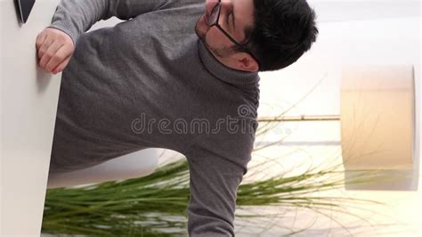 Vertical Video Statistics Presentation Man Graphs Stock Video Video