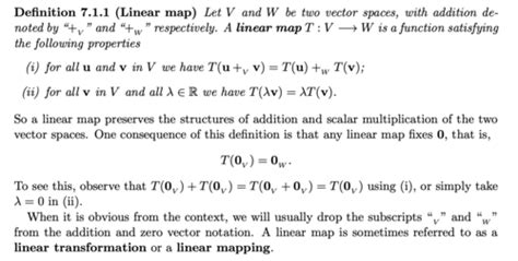 Definition And Examples Of Linear Maps Flashcards Quizlet