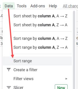 Sort Horizontally In Google Sheets Sort Columns Left To Right Spreadsheet Point