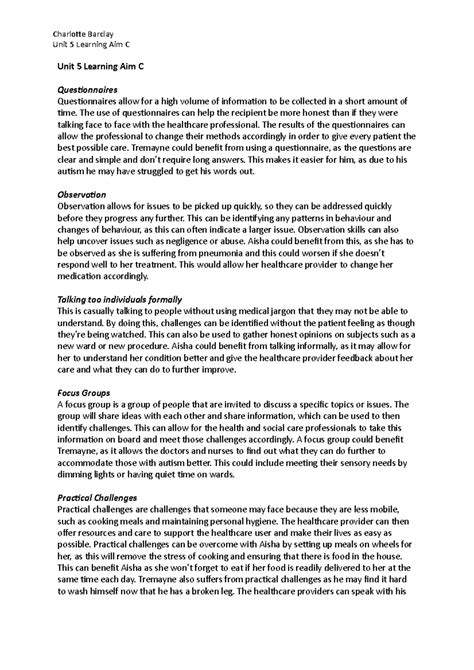 Unit 5 Assignment Learning Aim B Unit 5 Kara Stoker Ethical Issues And Care Bp Explain How To