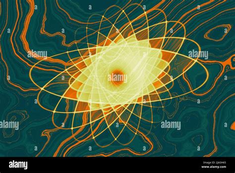 Atomic Energy Symbol Electrons Moving On Orbits Atomic Energy Concept