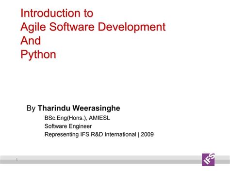 Introduction To Agile Software Development And Python Ppt