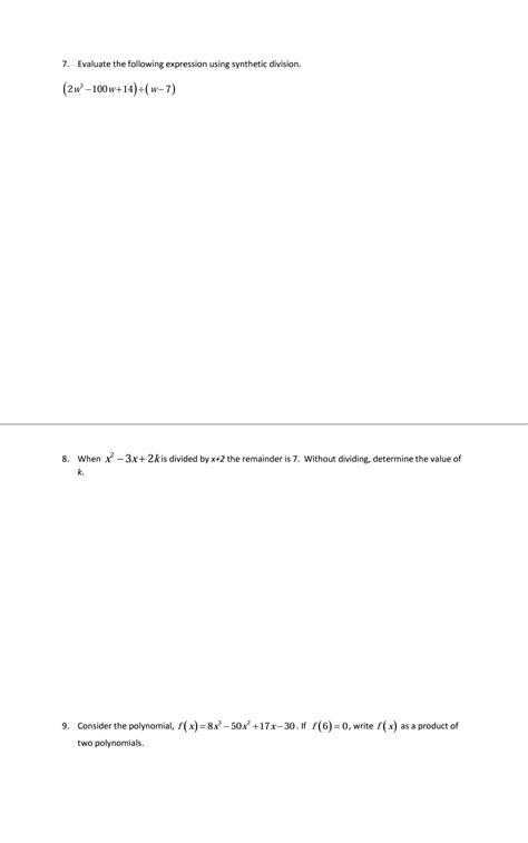 Solved Please Answer All Questions 7 9 ﻿thank Youevaluate