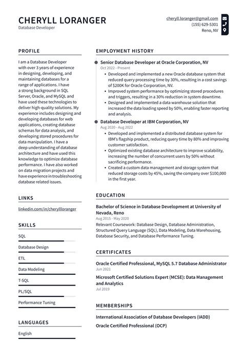 Meta Database Developer Resume Examples Resumecat