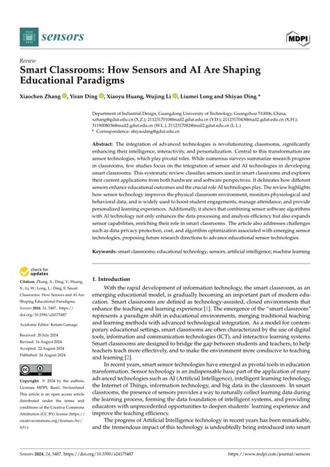 Pdf Smart Classrooms How Sensors And Ai Are Shaping Educational Paradigms