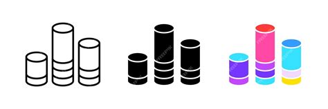 막 대형 차트 다이어그램 통계 통계 데이터 분석 분석 그래프 프레젠테이션 시각 보조 흰색 배경에 격리된 검정 및 화려한 스타일의