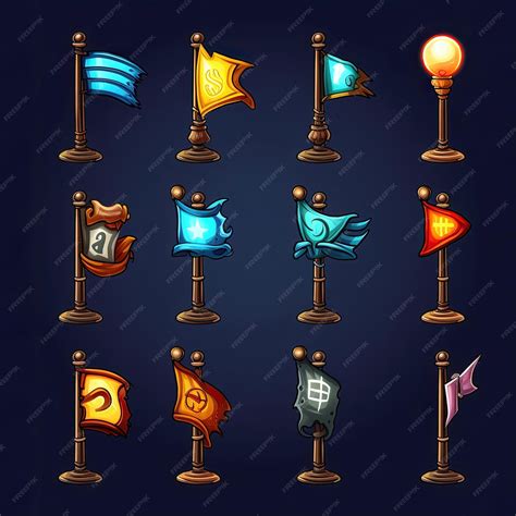 Premium Ai Image Map Flag Pole Game Ai Generated Pennant Web Waving Pointer Background Emblem