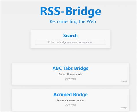 Rss Bridge The Feed Reader Bot