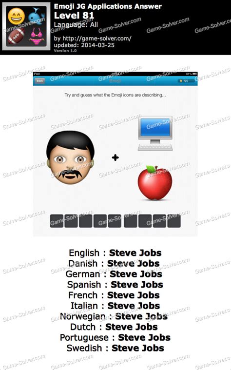 Emoji Words JG Applications Level 81 Game Solver