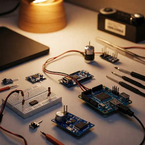 Microcontroller Prototyping Desk Ai Stock Illustration Illustration