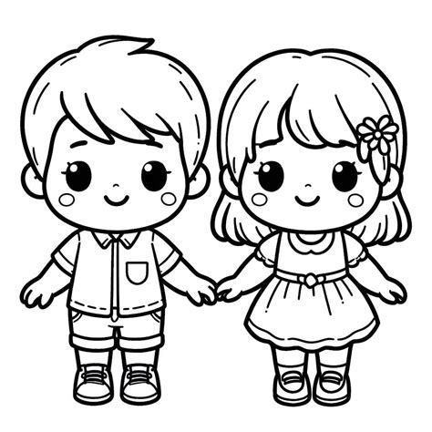 Dibujos De Niño Y Niña Para Colorear E Imprimir Coloringlib
