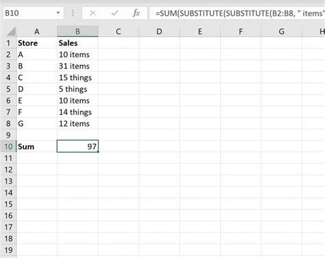 Excel How To Sum Cells With Text And Numbers