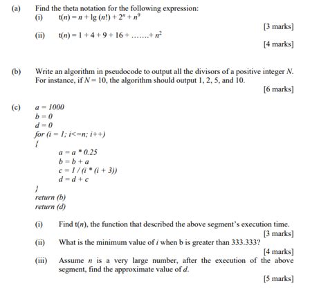 Solved Find The Theta Notation For The Following Expression Chegg