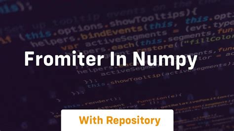 Fromiter In Numpy Youtube