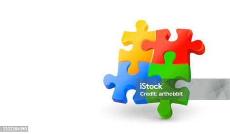 색깔 있는 퍼즐 조각 게임 모자이크 조각 벡터 일러스트 레이 션 3차원 형태에 대한 스톡 벡터 아트 및 기타 이미지 3차원 형태 개념 개발 Istock
