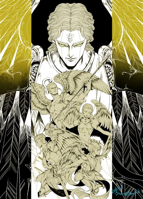 Metatron Gabriel Michael Uriel And Raphael Shin Megami Tensei Drawn By Memessa Danbooru