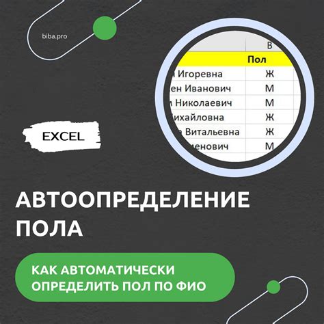 КОНСПЕКТ Как определить пол по ФИО в Excel Лайфхак для аналитики