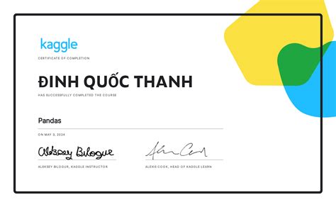 Đinh QuỐc Thanh Completed The Pandas Course On Kaggle