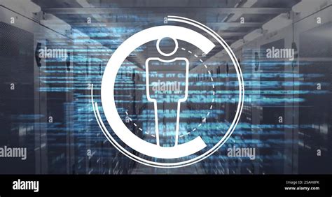 Image Of People Icon And Digital Data Processing Over Computer Servers