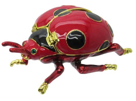 Rucinni Ladybug Jeweled Trinket Box Trinket Boxes Ladybug Swarovski Crystals