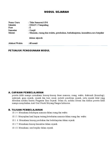 Modul Manusia Ruang Dan Waktu Pdf