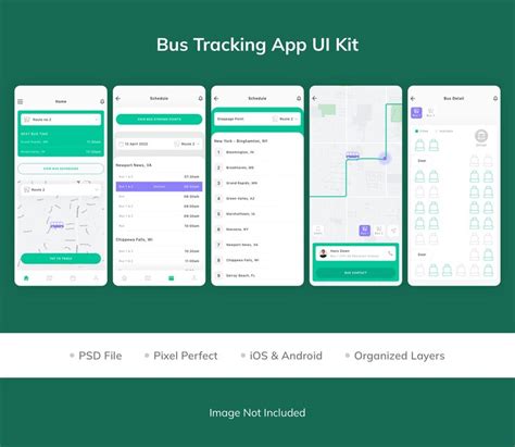 Premium Psd Bus Tracking App Ui Kit