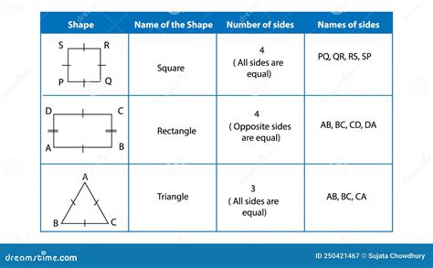 2d Geometric Shapes With Names In Mathematics Square Rectangle Triangle Mathematics Shapes