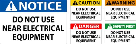 Caution Do Not Use Near Electrical Equipment 24799107 Vector Art At