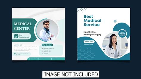 의료 의료 센터 소셜 미디어 게시물 템플릿 프리미엄 벡터