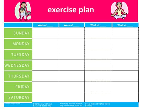 Weekly Exercise Planner Template Download Fillable PDF Templateroller