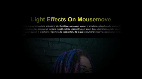 Light Effects On Mousemove Html Css And Pure Javascript Youtube