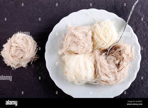 Turkish Traditional Dessert Pismaniye, Cotton Candy Stock Photo - Alamy