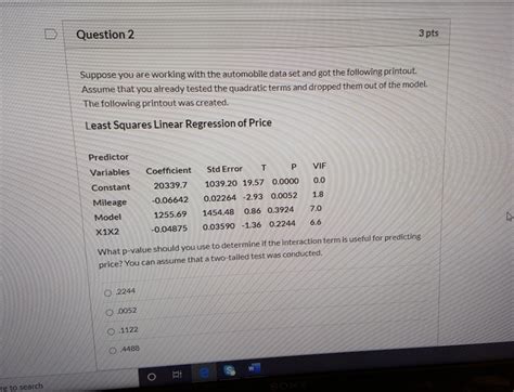 solved question 2 3 pts suppose you are working with the