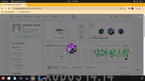 Leetcode Coding Problemsolving Continuous Decemberbadge Sangeetha Kandikonda
