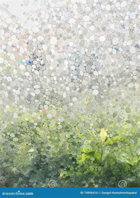Semi Transparent Film On The Window Show Blurred Garden Background Stock Photo Image Of Seen