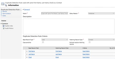 Duplicate Detection Rule For Comparing Leads With Contacts In Dynamics