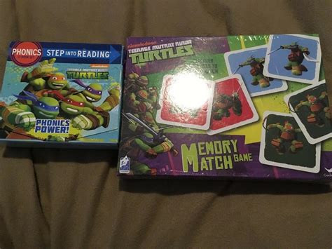 Tmnt Memory Game And Phonics 12 Book Set New In Box Teenage Mutant Ninja Turtles 2046769335