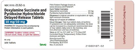 Dailymed Doxylamine Succinate And Pyridoxine Hydrochloride Tablet Delayed Release