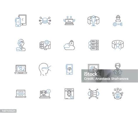 표준화 라인 아이콘 컬렉션입니다 적합성 균일성 일관성 품질 정밀도 방법론 간소화 벡터 및 선형 그림 효율성 균질성 동기화 개략 표시 세트 개념에 대한 스톡 벡터 아트 및