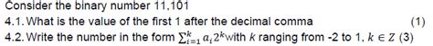 solved consider the binary number 11 1014 1 ﻿what is the
