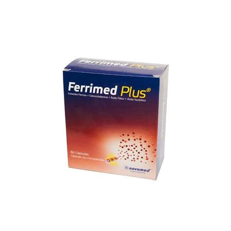 Ferrimed Plus Hierro Cianocobalamina Ácido Fólico Vitamina C 109 1 2 100mg Caja X 60 Cápsulas