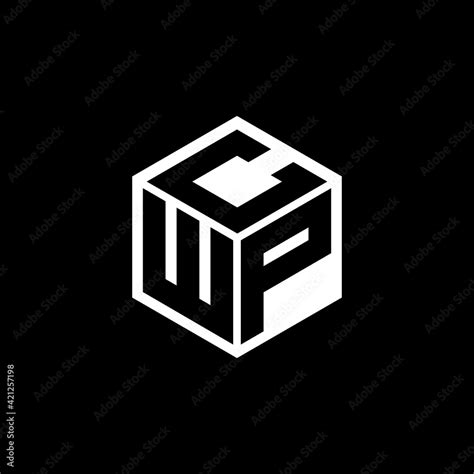 WPC Letter Logo Design With Black Background In Illustrator Cube Logo Vector Logo Modern
