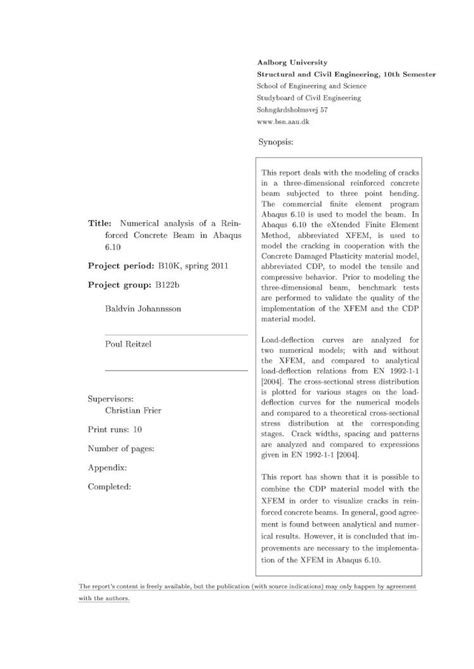 Pdf Numerical Analysis Of A Reinforced Concrete Beam In Abaqus 6 10 Dokumen Tips